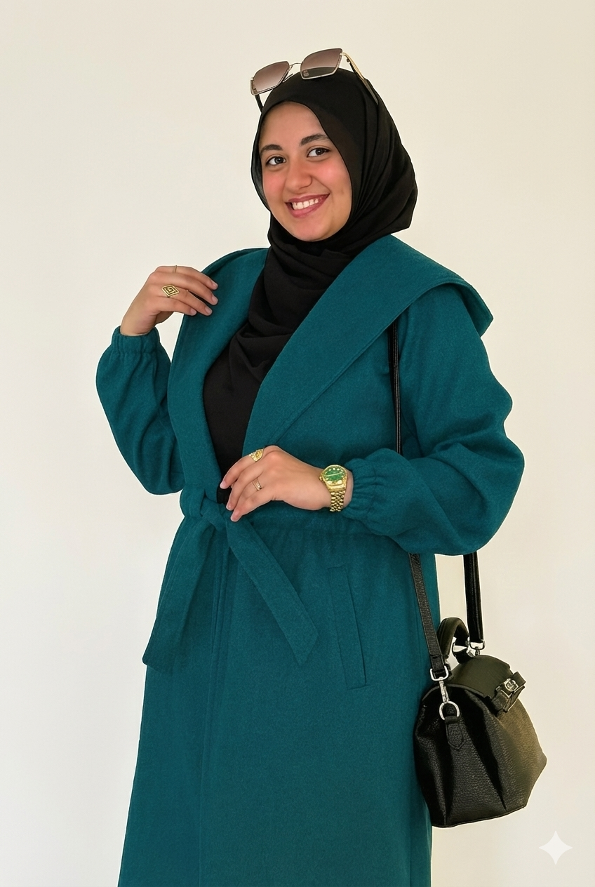 Melis Wool Felt Coat with hood - Genzary – Hijab Elmas